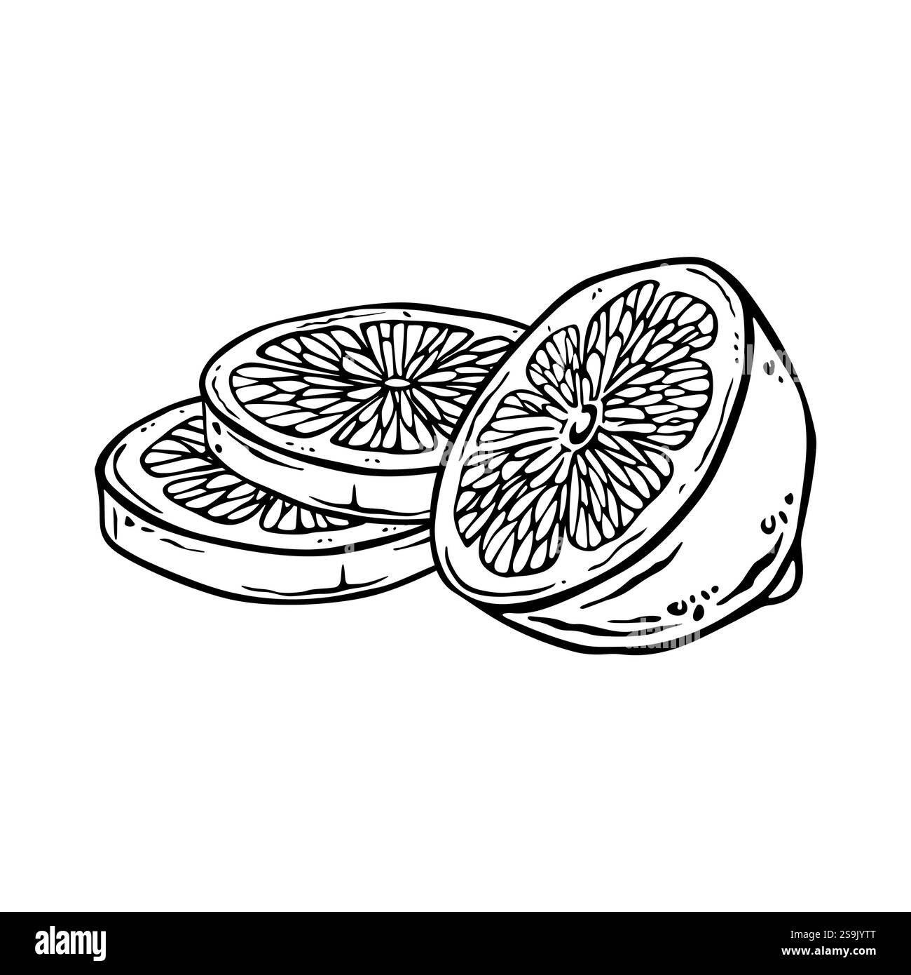 Lemon sliced in round Cut Out Stock Images & Pictures - Alamy