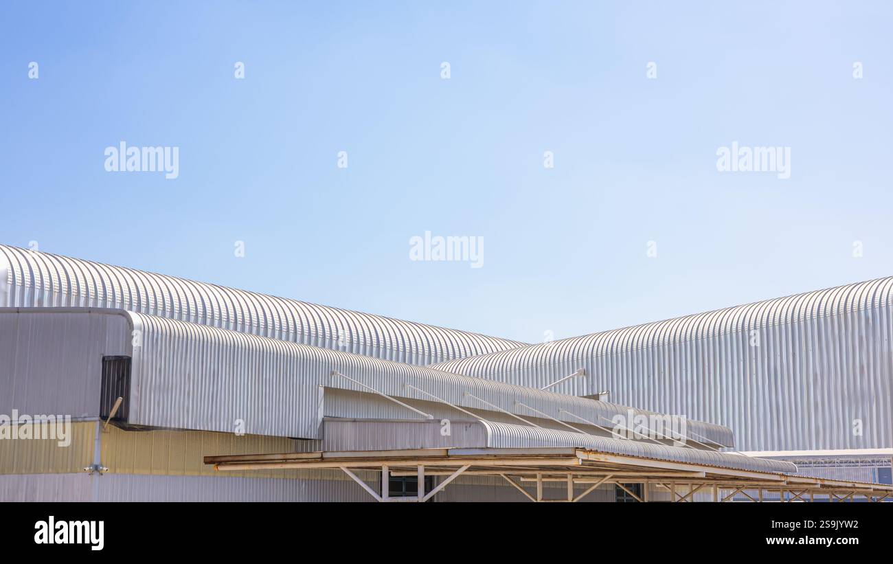 Factory industry, Modern geometric warehouse, Corrugated metal texture ...