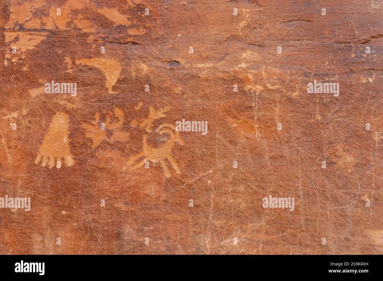 Prehistoric Petroglyphs in the Valley of Fire State Park, Nevada Stock ...