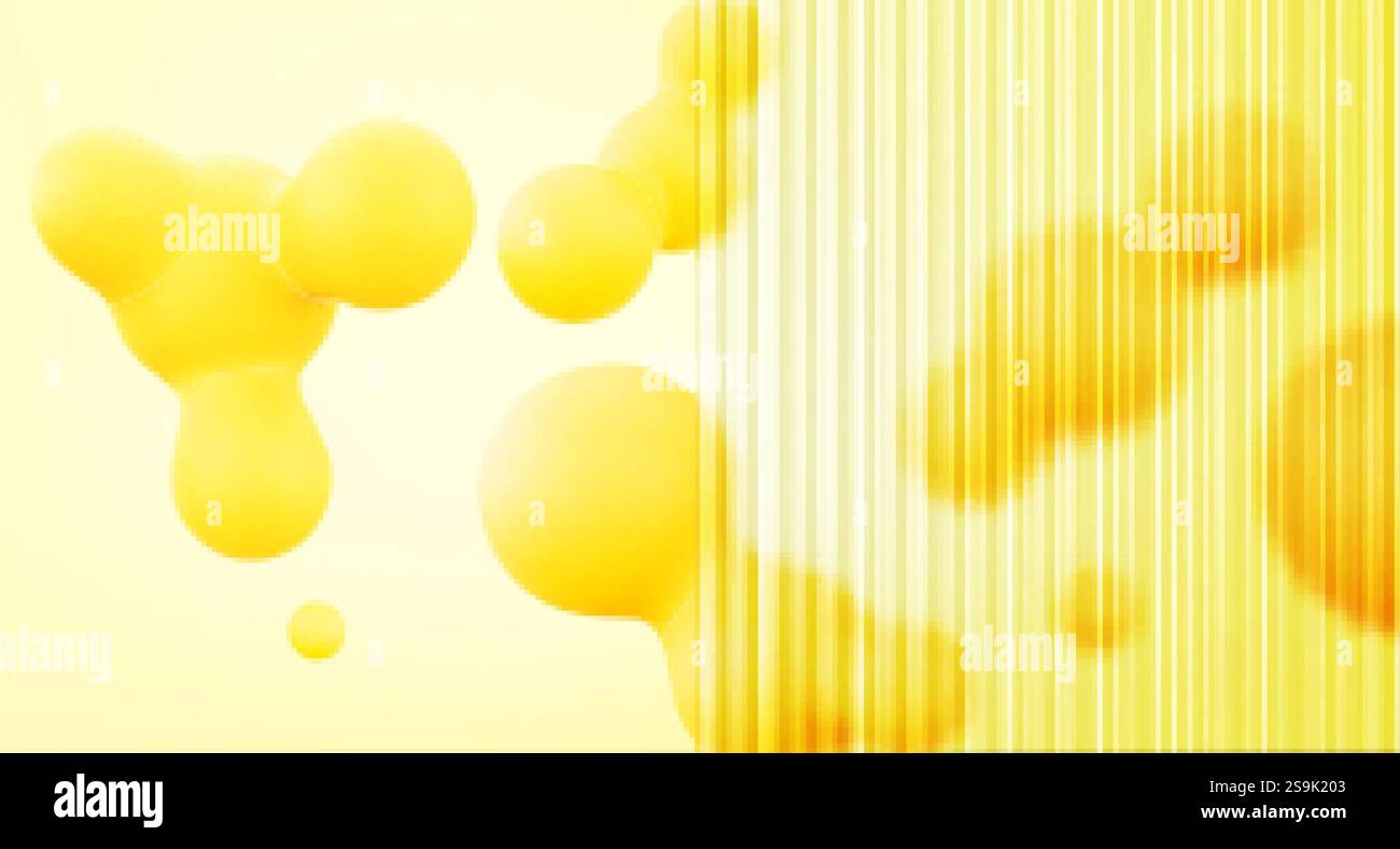Ribbed glass pattern with yellow 3d blob shapes and vertical stripe ...