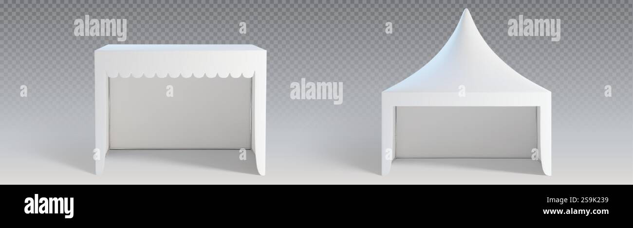 Tent mockups set isolated on transparent background. Vector realistic ...