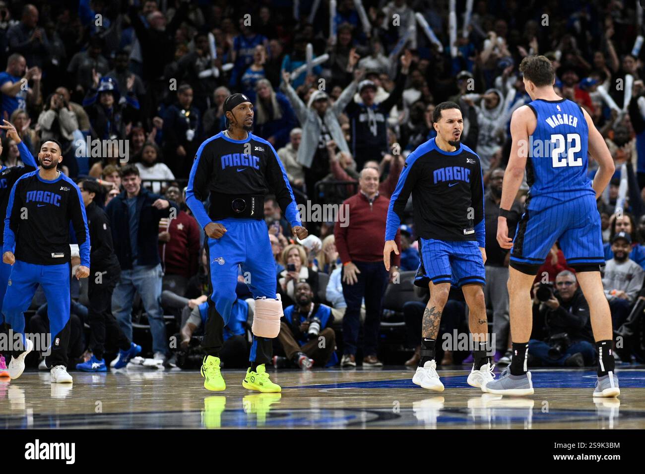 Orlando Magic guard Cory Joseph, left, guard Kentavious Caldwell-Pope ...