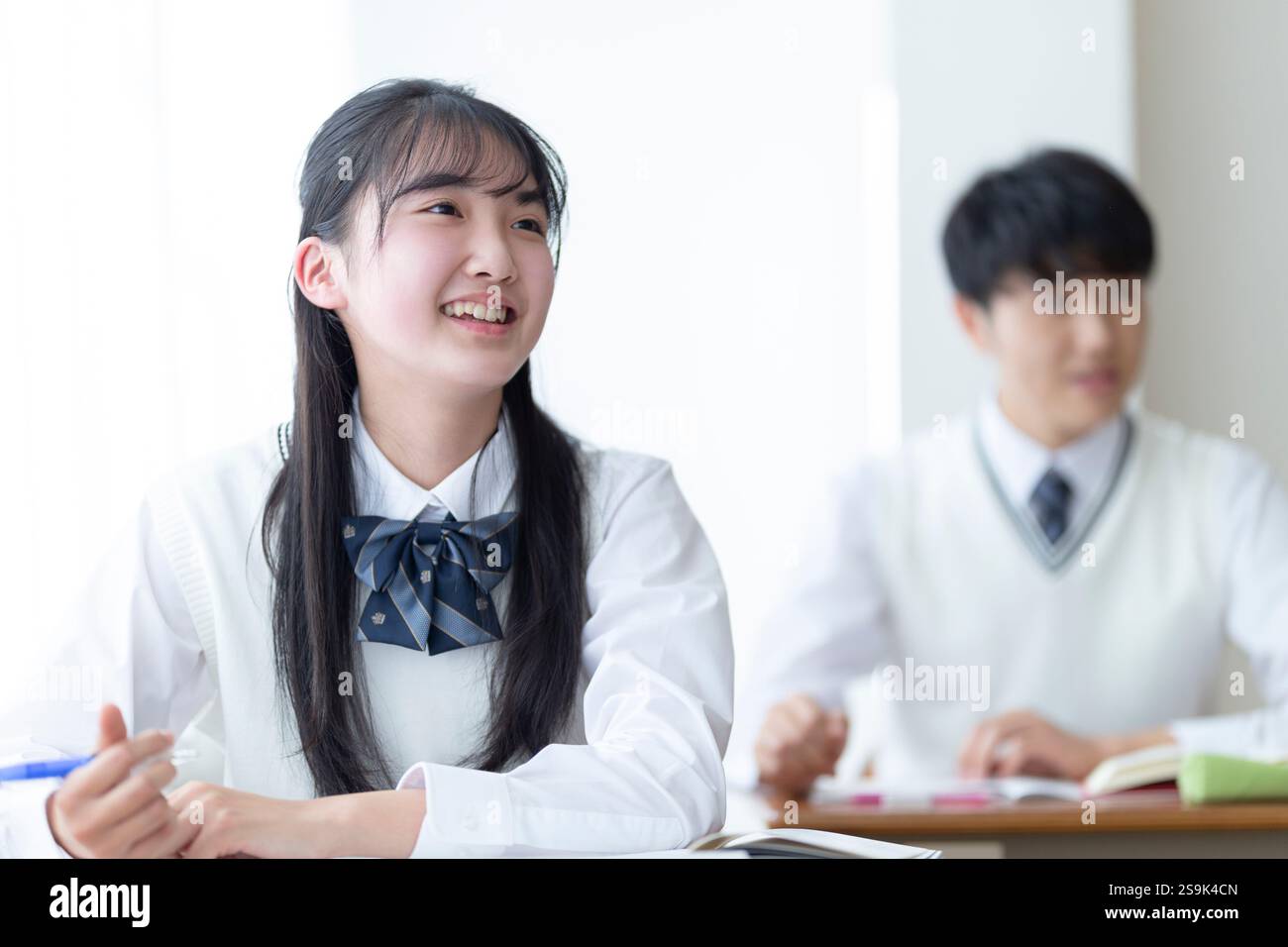 High school student taking a class Stock Photo - Alamy