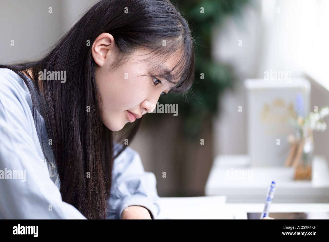 High school students studying at home Stock Photo - Alamy