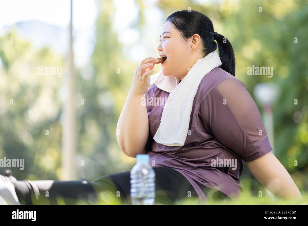 Woman taking a break Stock Photo - Alamy