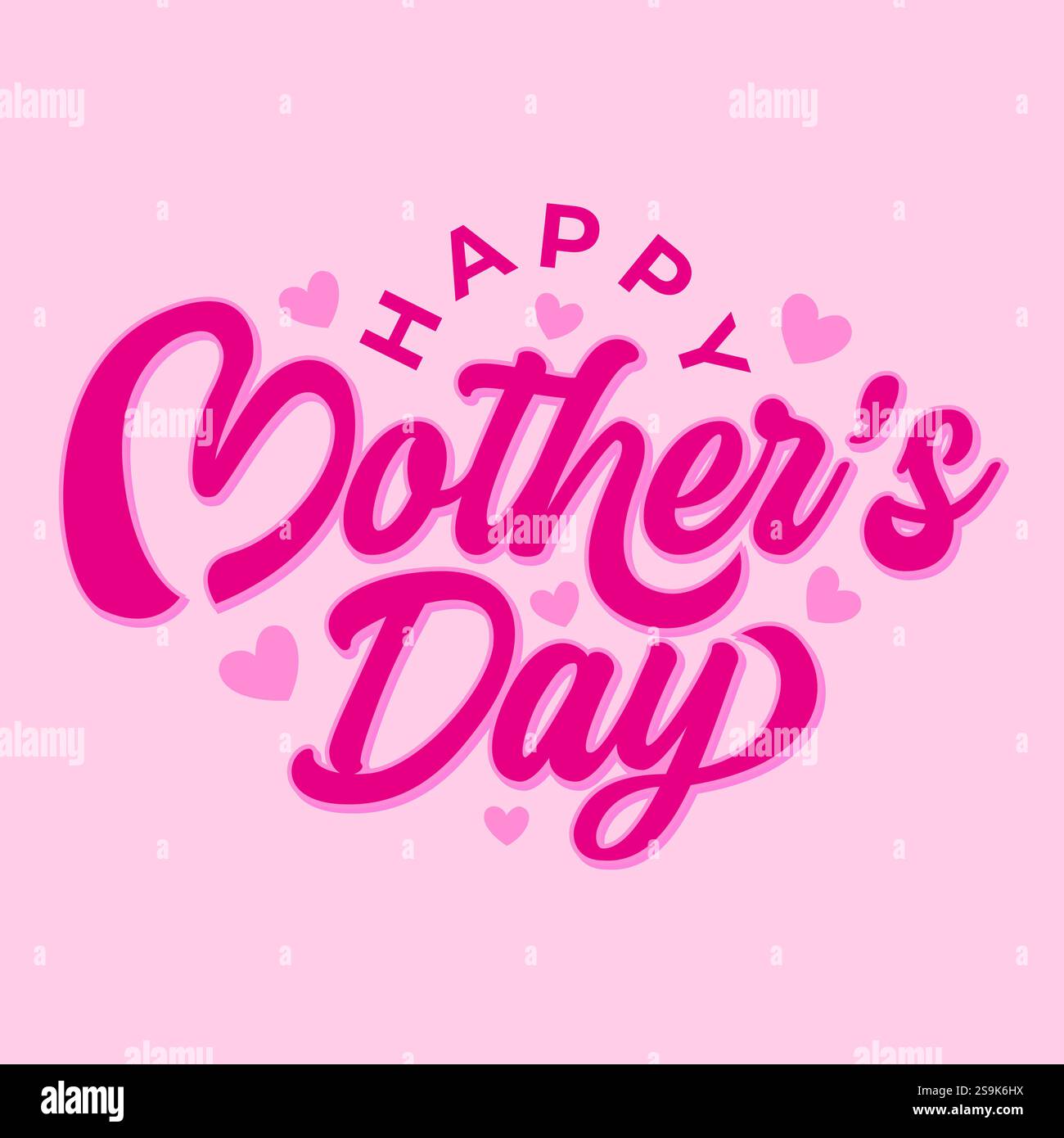 Happy Mother's Day hand drawn lettering design for mom gift and wishing ...