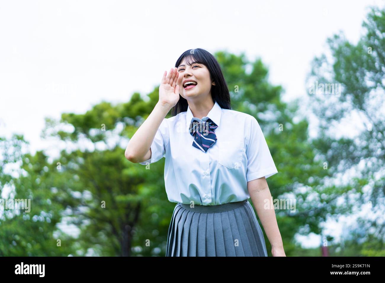 High school girl shouting Stock Photo - Alamy