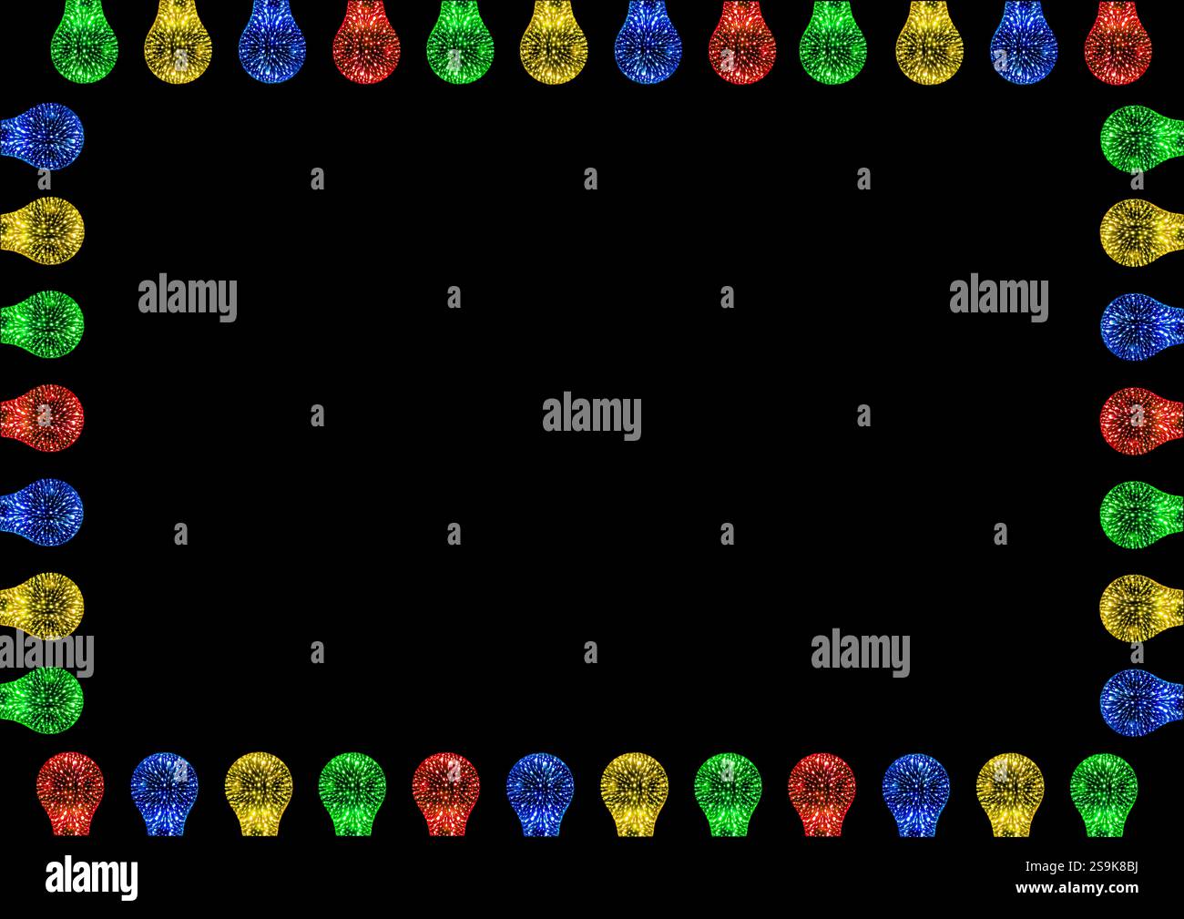 A frame made by decorative festive green Infinity 3D Firework light ...