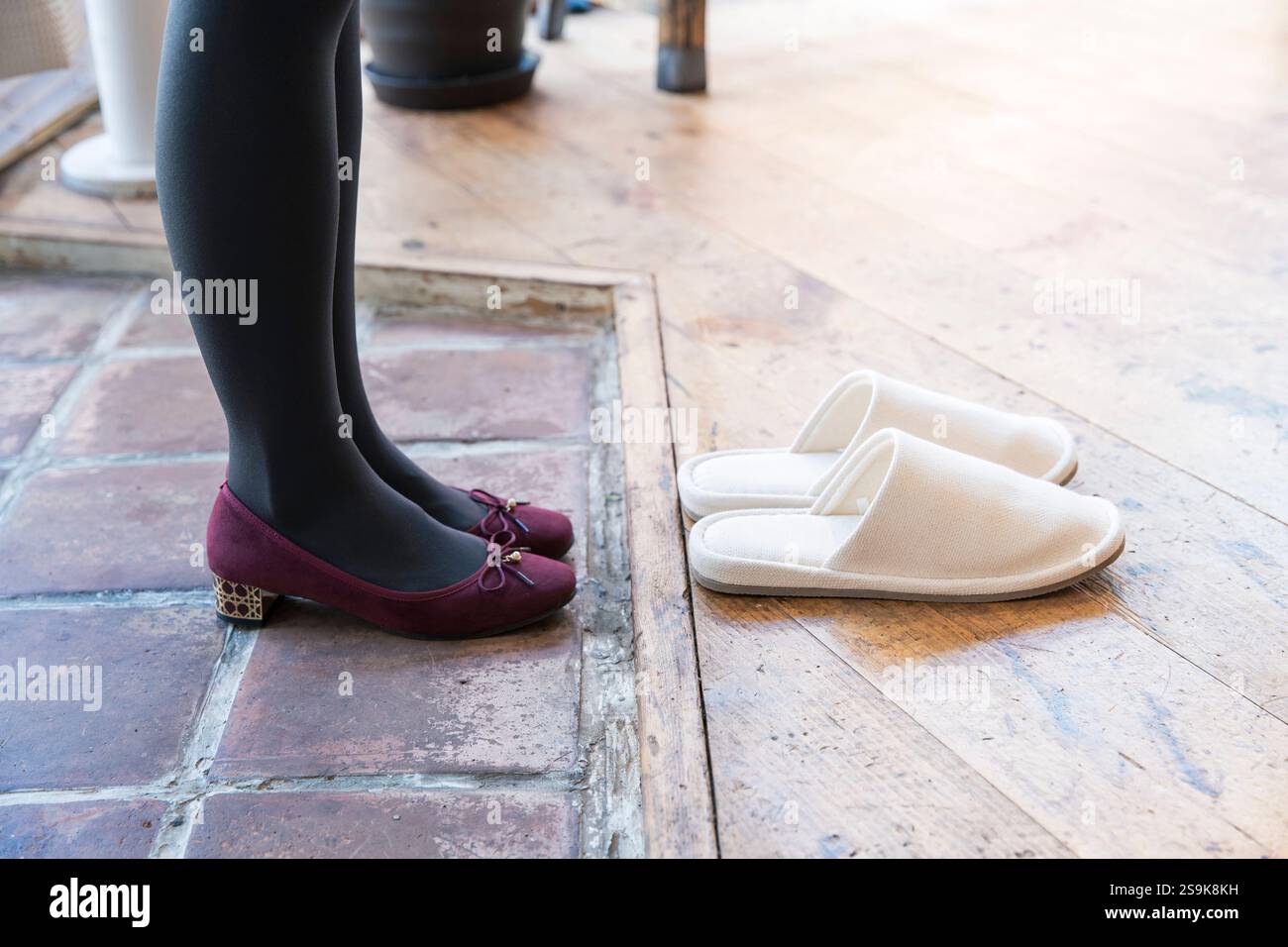 Taking off shoes Stock Photo - Alamy