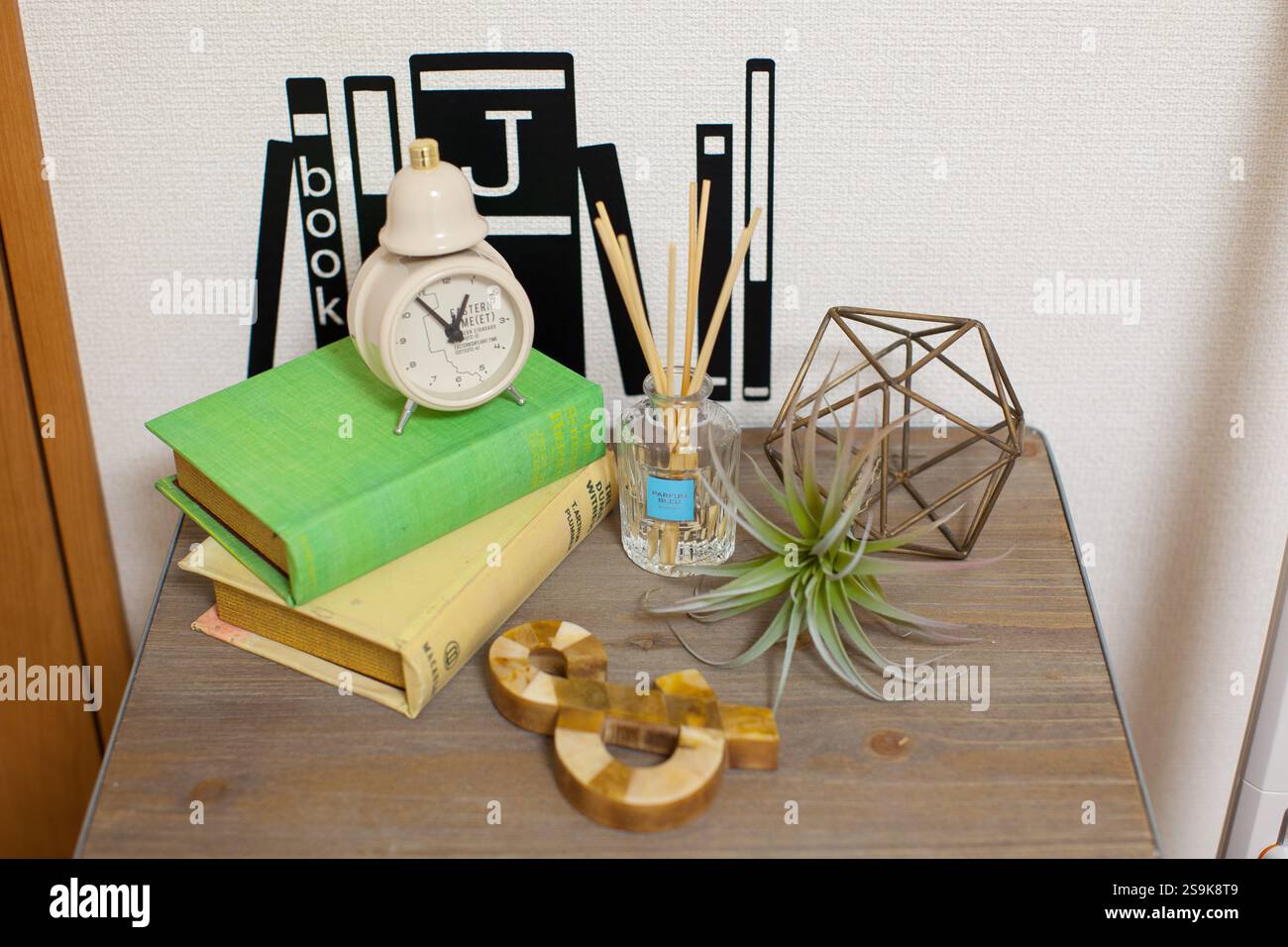 Interior with alarm clock Stock Photo - Alamy