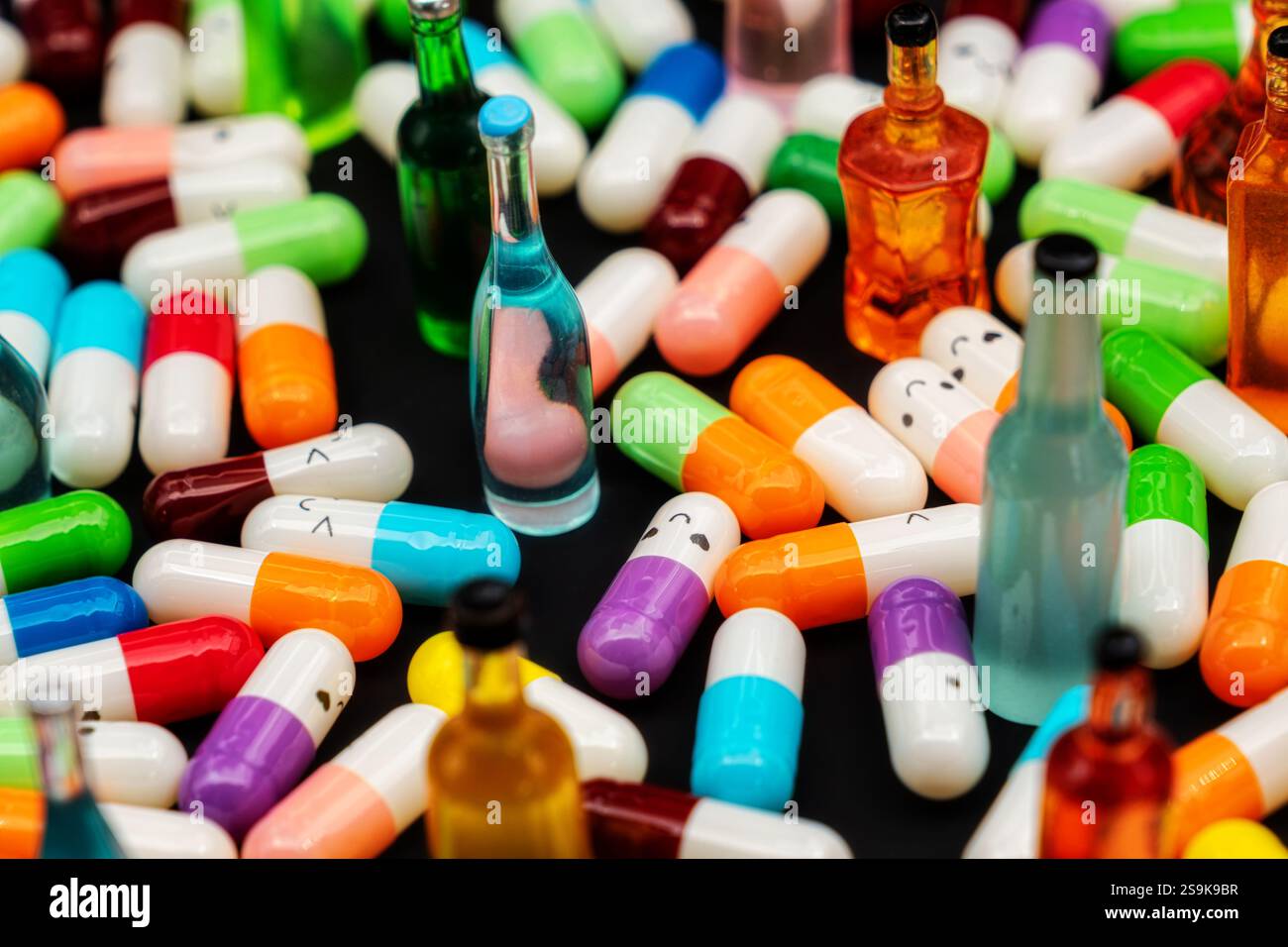 Cute Clear Medicine Pills Capsules with Smiley Faces with miniature ...