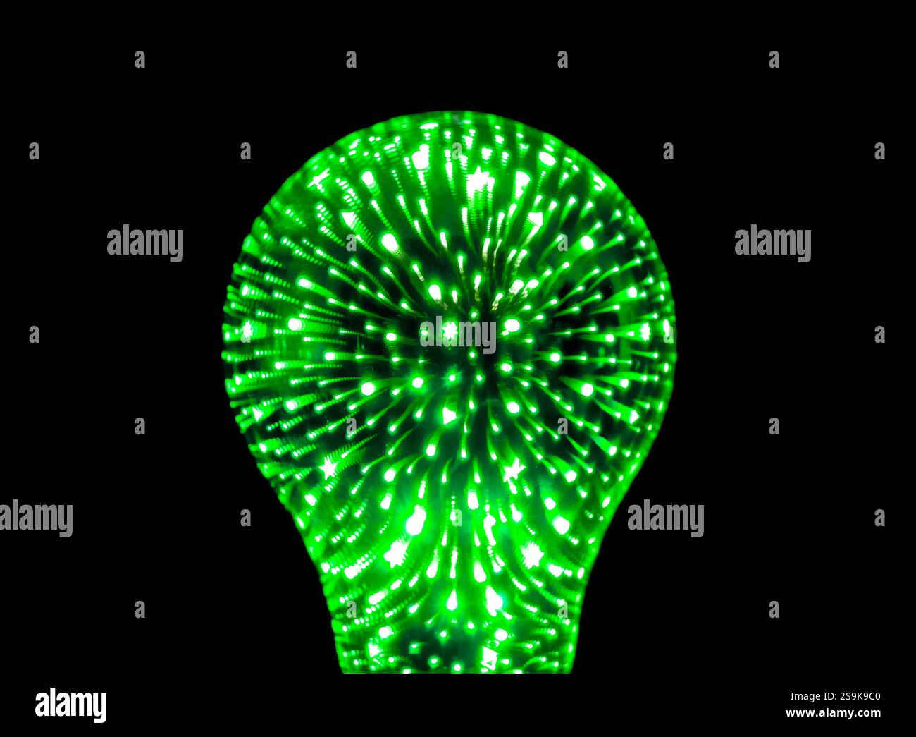 Decorative festive green Infinity 3D Firework light bulb Stock Photo ...