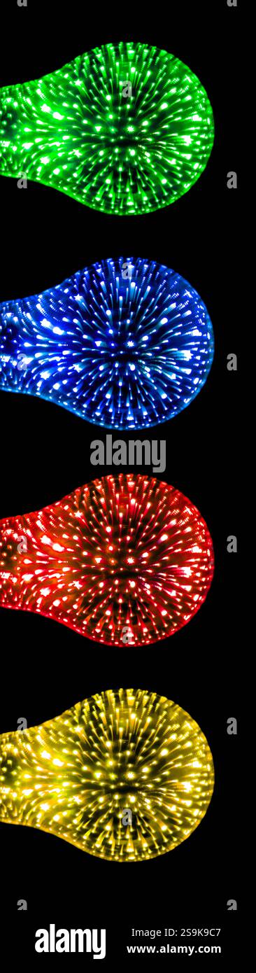 Decorative festive multicolore Infinity 3D Firework light bulb Stock ...