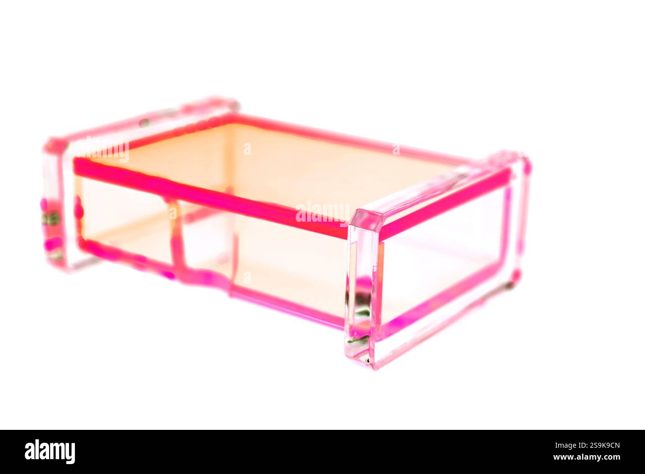 abstract red transparent plastic box on white background Stock Photo ...