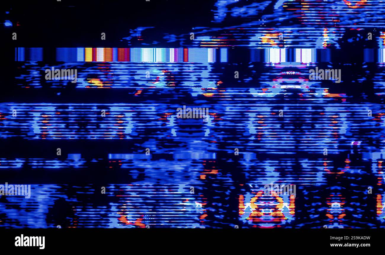 Glitch camera effect. Retro VHS background. Old video template. No ...