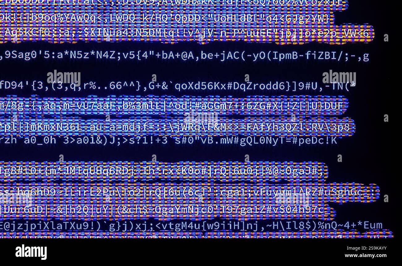 glitch effects and binary code background Stock Photo - Alamy