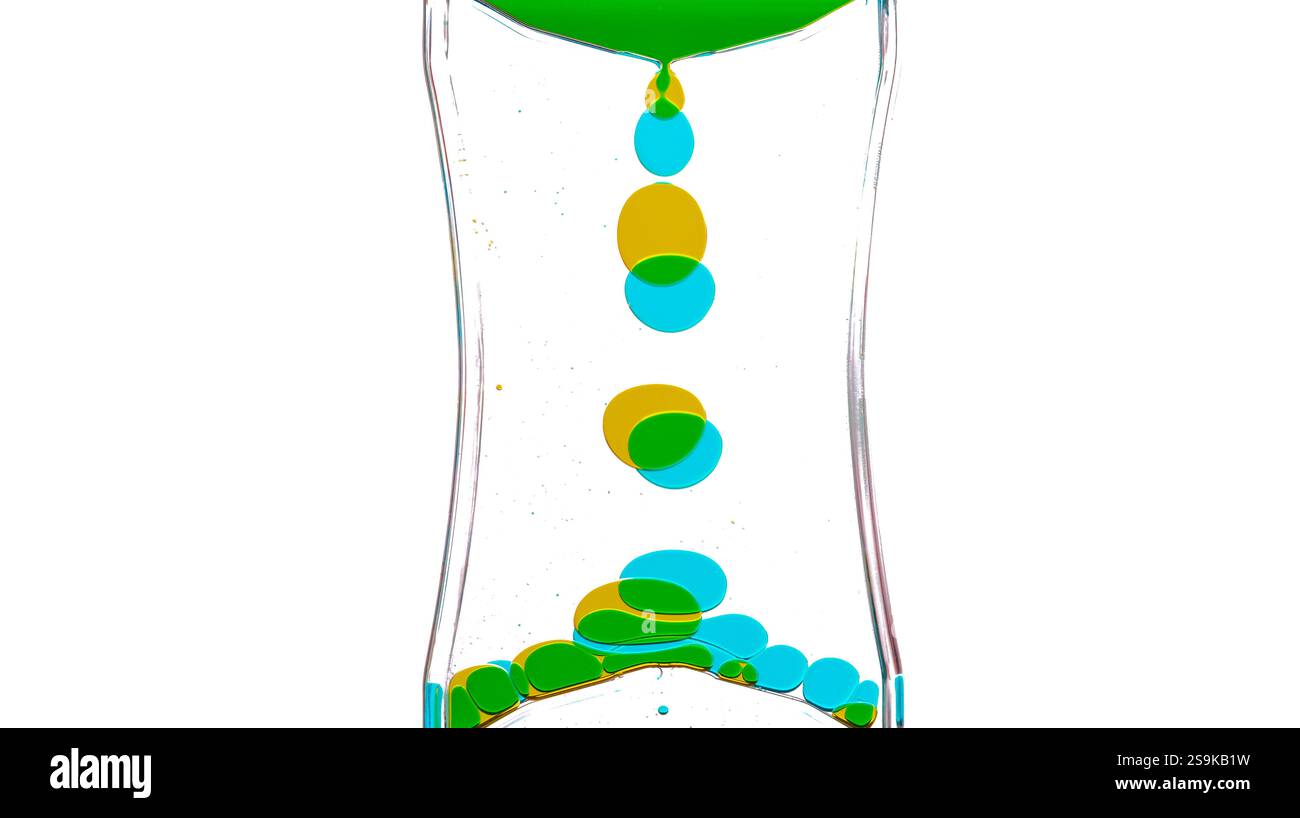 liquid hourglass made of water and oil Stock Photo - Alamy