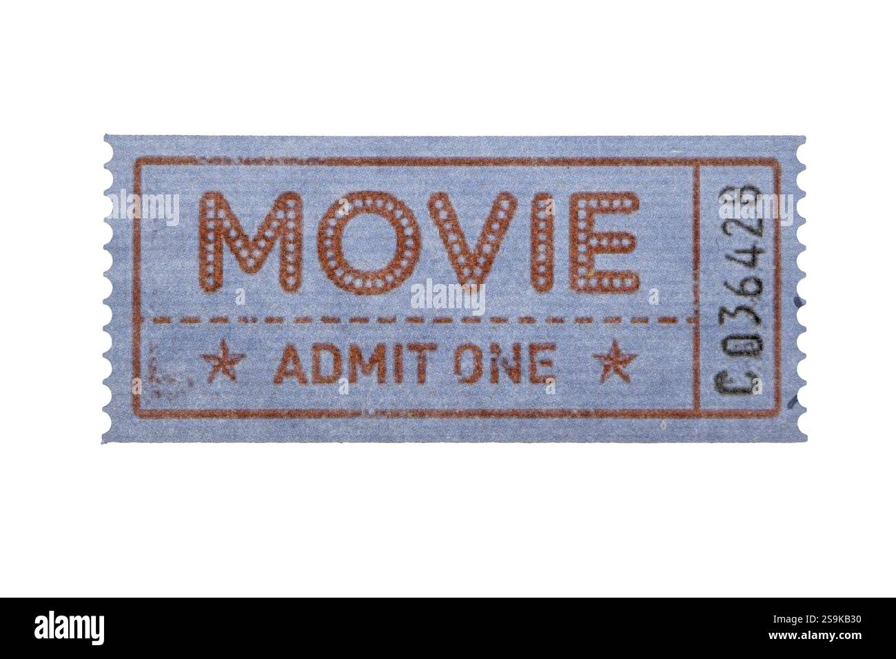 old entry ticket with serial number Stock Photo - Alamy