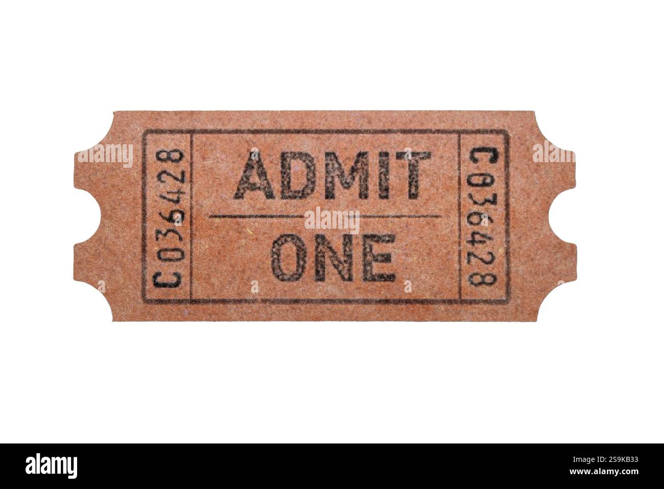 old entry ticket with serial number Stock Photo - Alamy