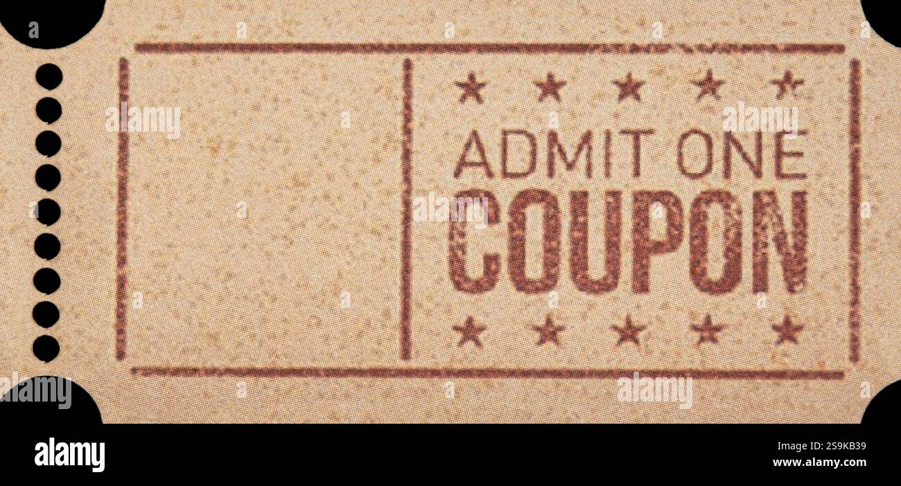 old entry ticket with serial number Stock Photo - Alamy