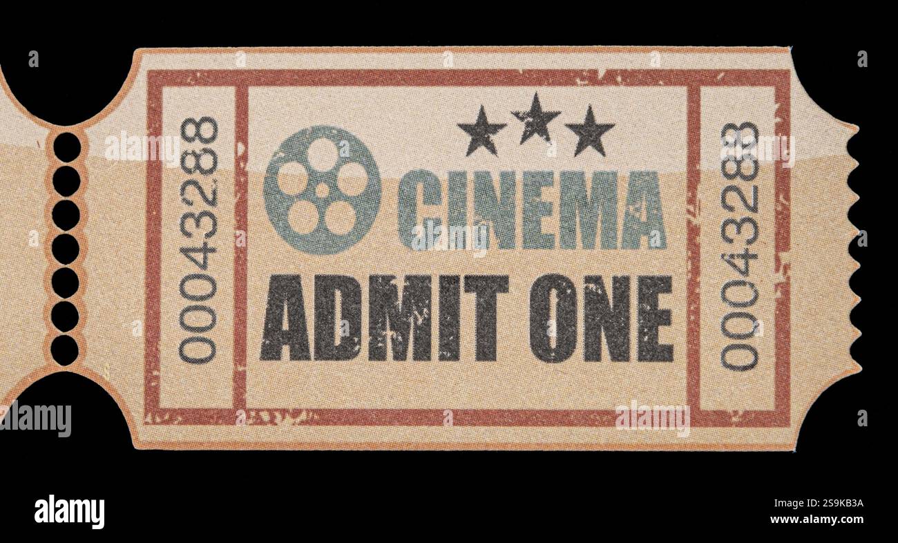 old entry ticket with serial number Stock Photo - Alamy