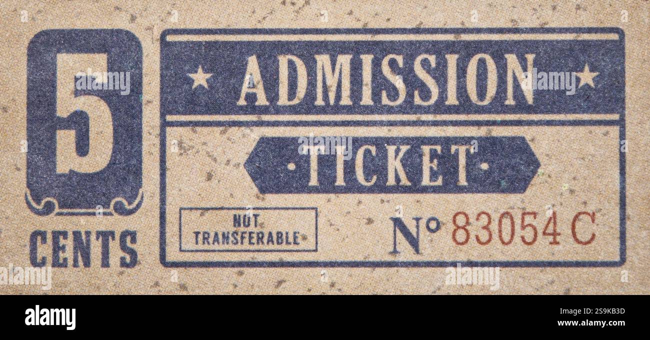 old entry ticket with serial number Stock Photo - Alamy