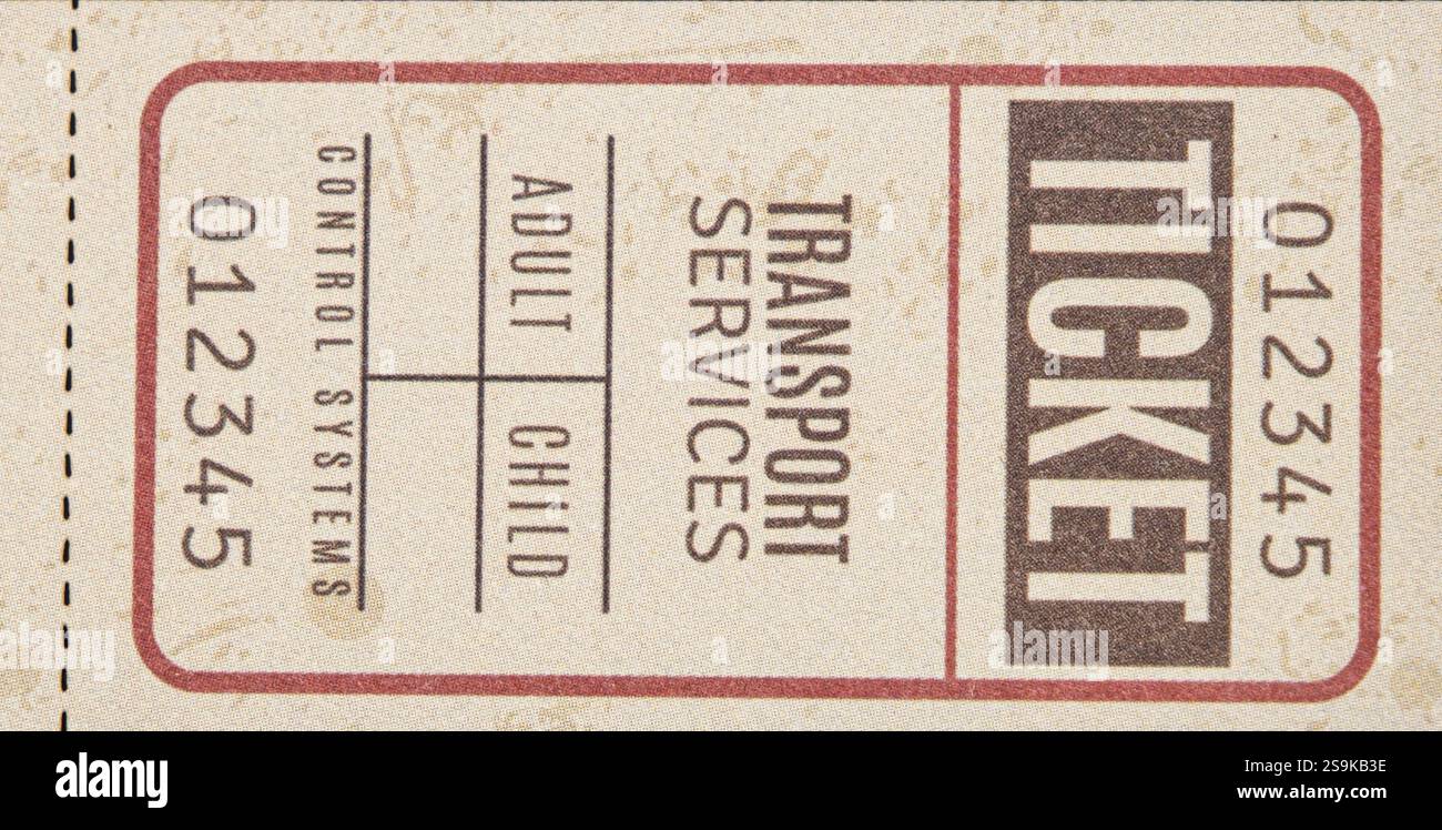 old entry ticket with serial number Stock Photo - Alamy