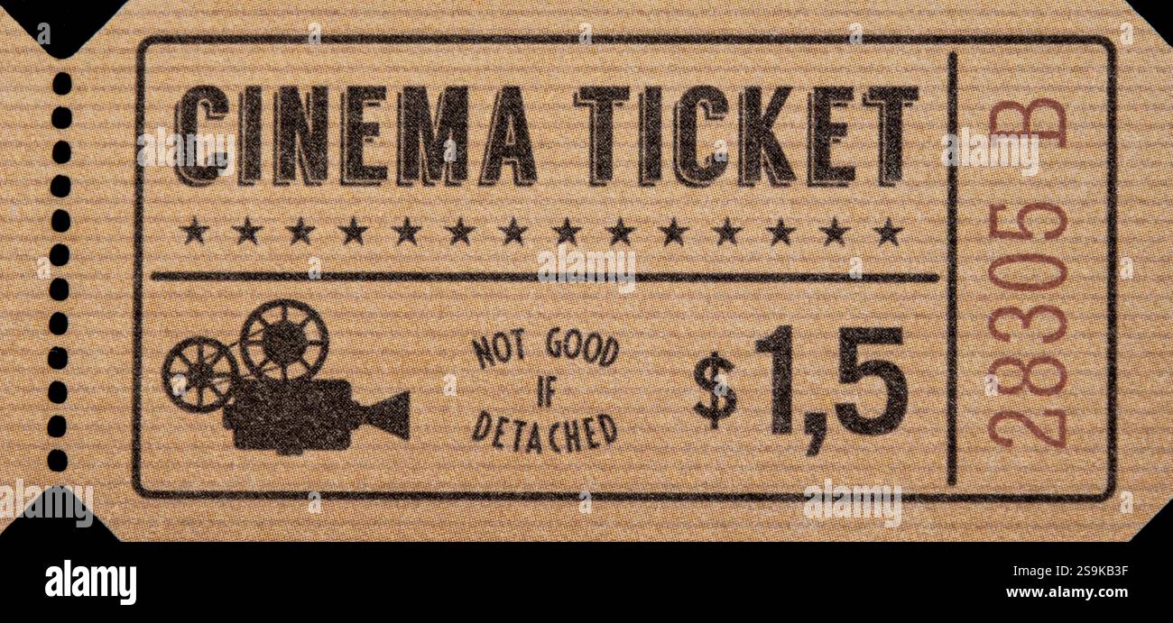 old entry ticket with serial number Stock Photo - Alamy