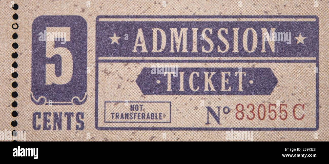 old entry ticket with serial number Stock Photo - Alamy