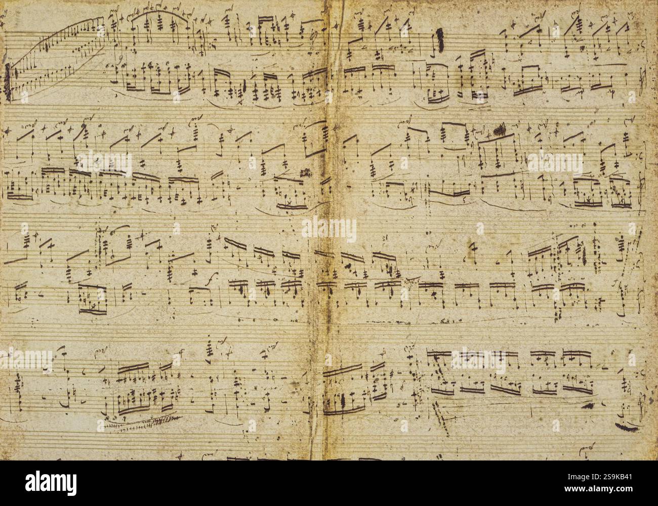 old paper with musical score Stock Photo - Alamy