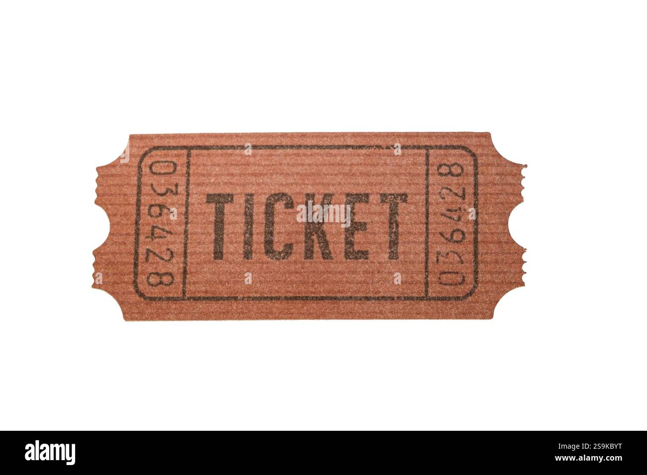 Old vintage theater or movie ticket with serial number isolated on ...