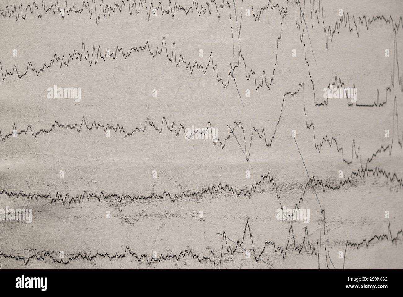 Seismograph Record of an Earthquake on old paper Stock Photo - Alamy