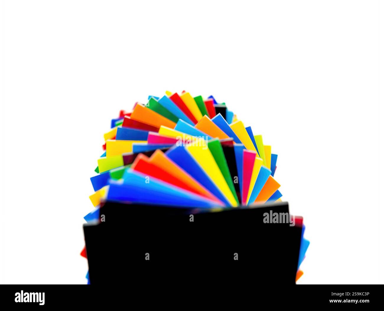 Stack of Coloured Cast Acrylic Sheet on white background, top view ...