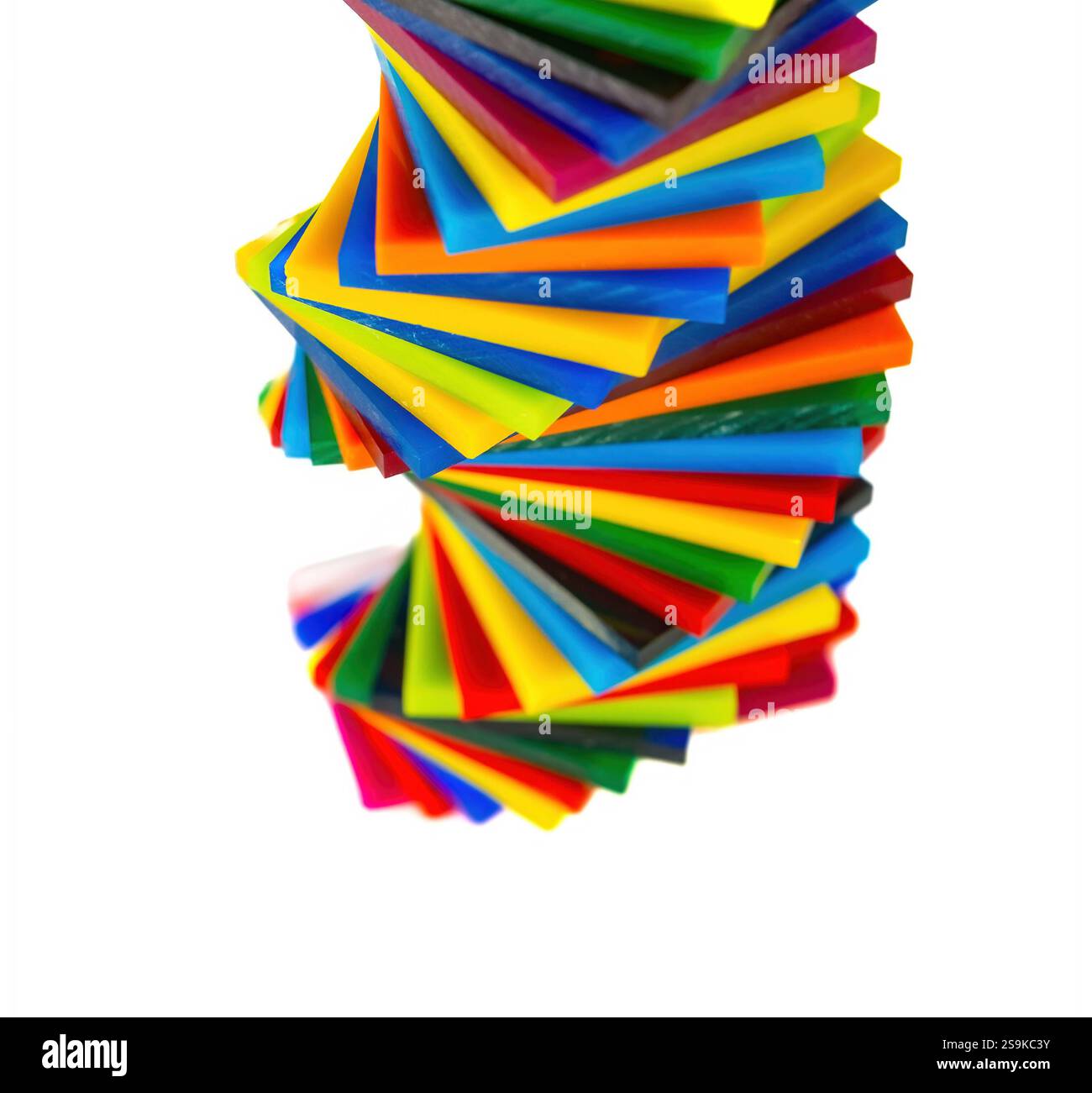 Stack of Coloured Cast Acrylic Sheet on white background Stock Photo ...