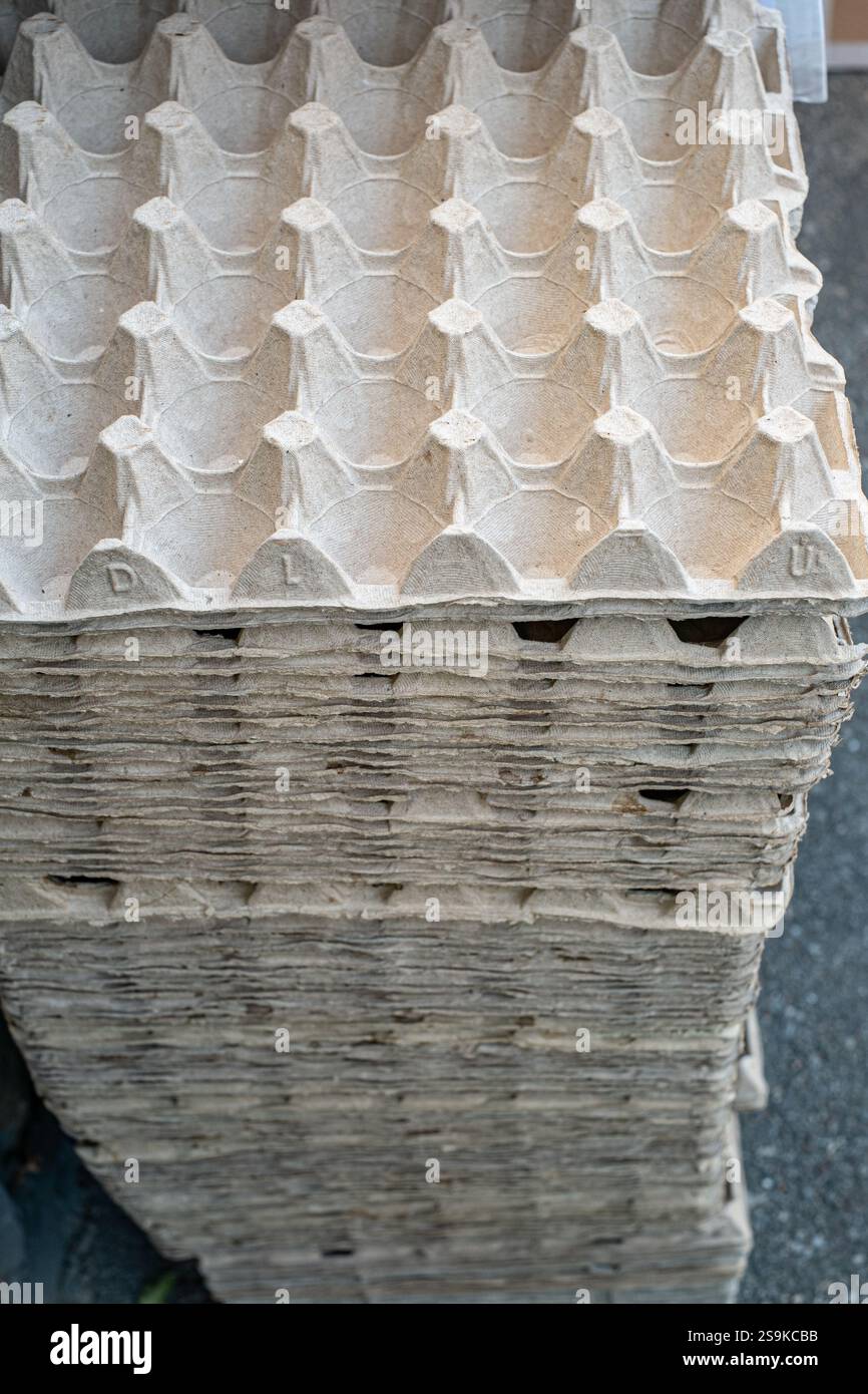 stack of chicken egg tray made from durable recycle paper material ...