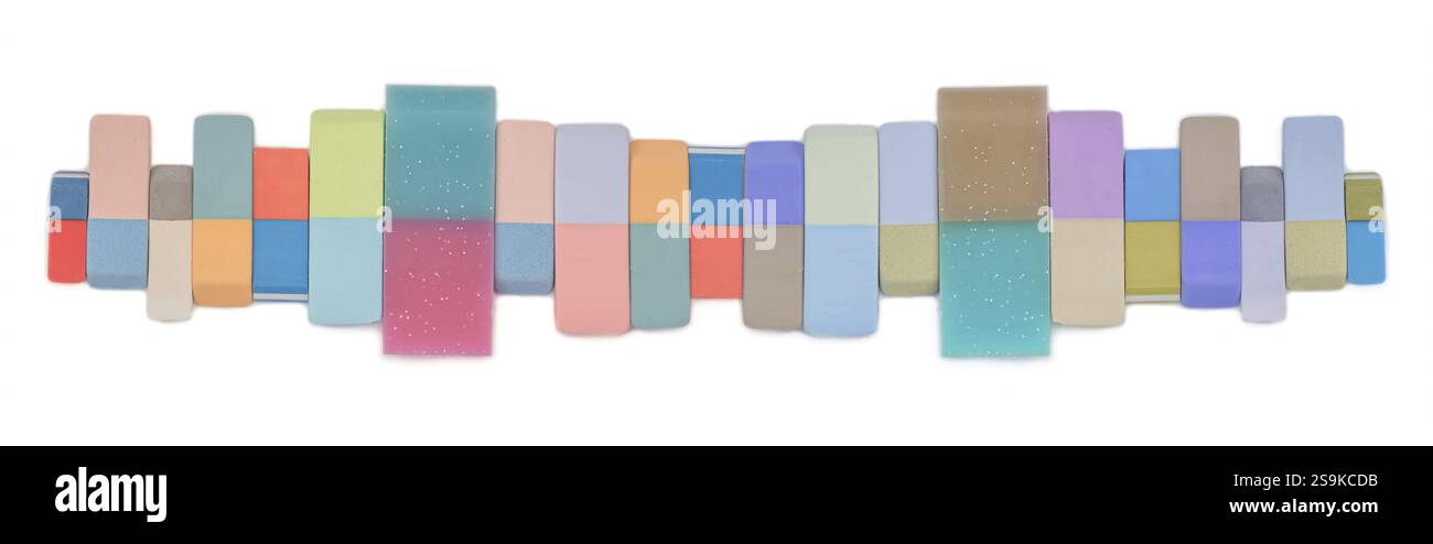 Various shapes colors erasers Cut Out Stock Images & Pictures - Alamy