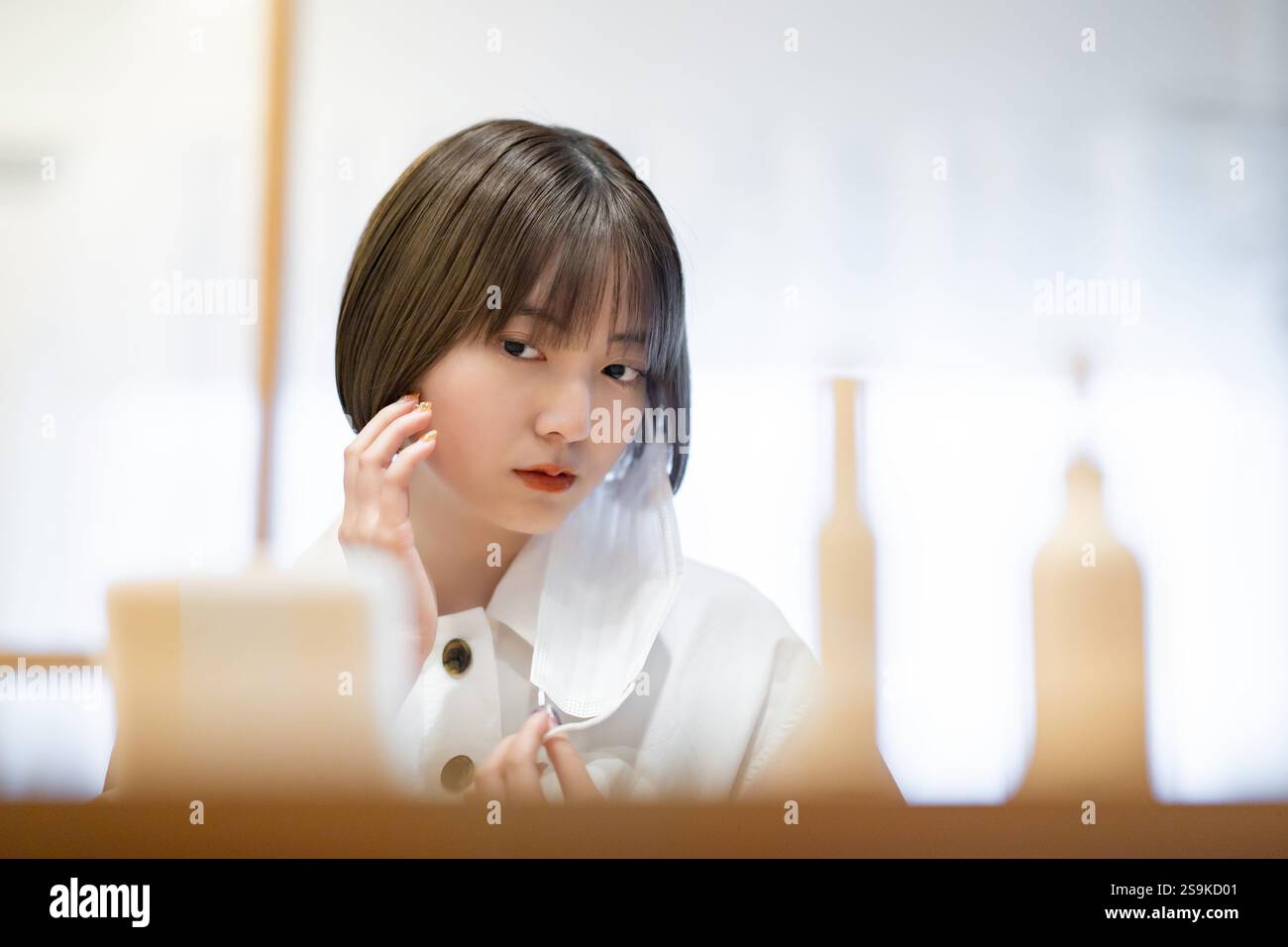 Woman suffering from mask rash Stock Photo - Alamy