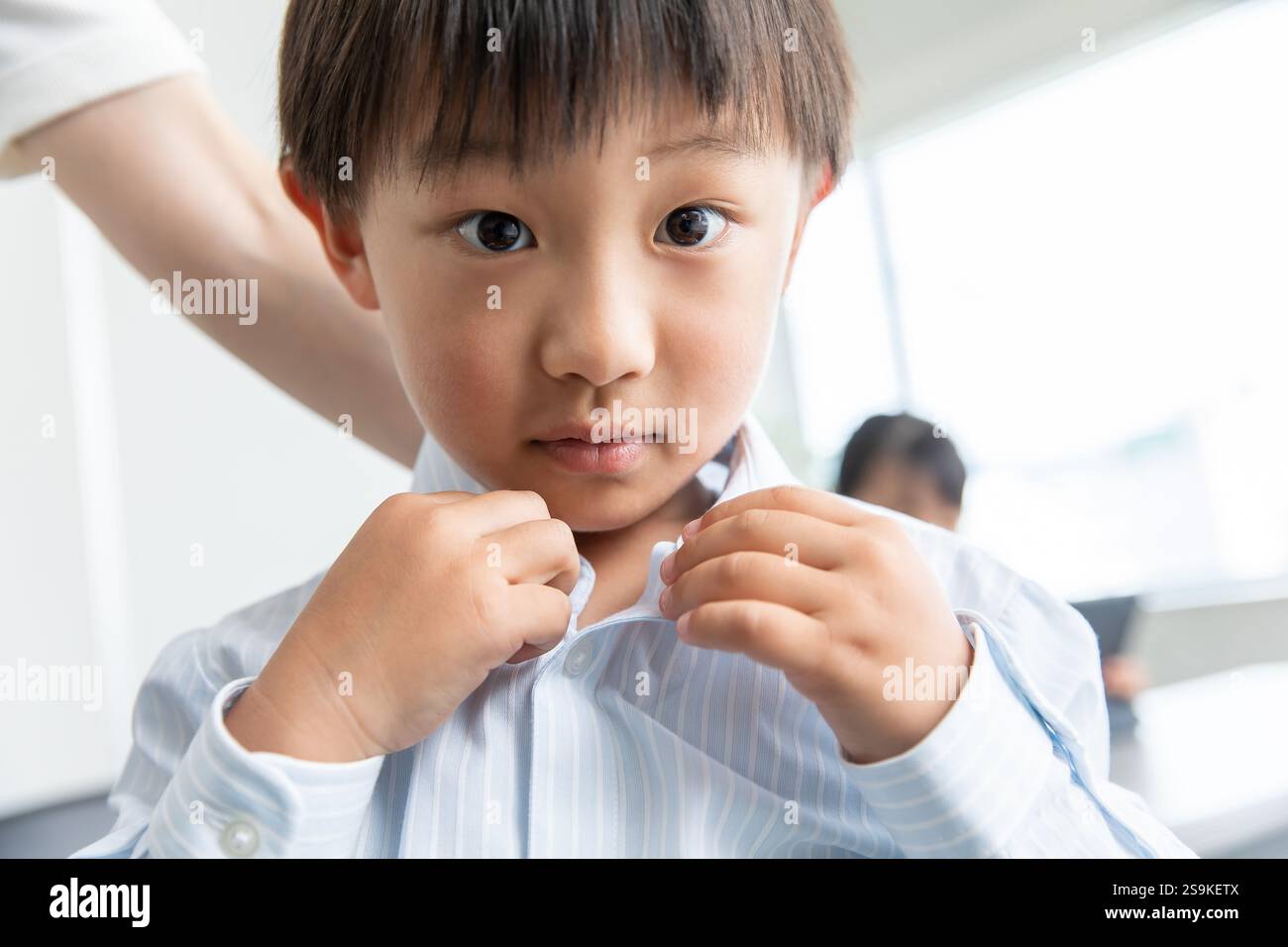 Boy getting ready Stock Photo - Alamy