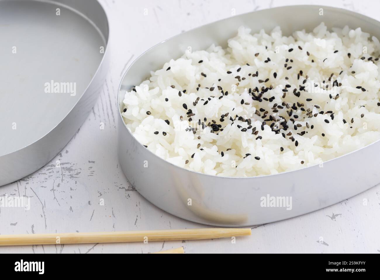Sesame salt bento Stock Photo - Alamy