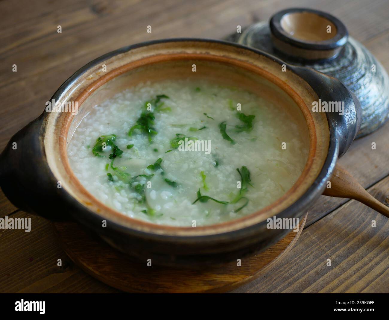 Rice gruel with seven herbs Stock Photo - Alamy