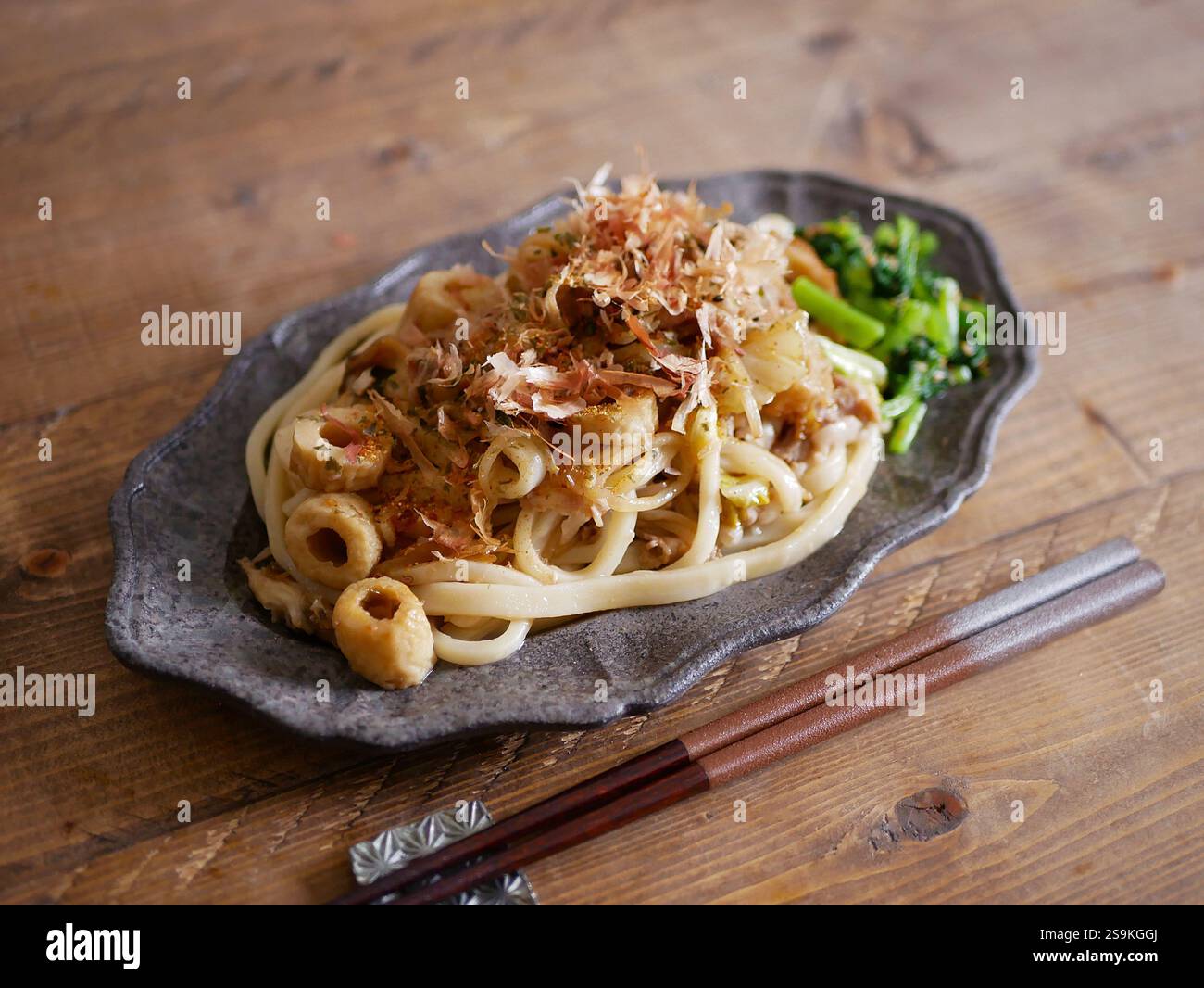 Fried salted udon noodles Stock Photo - Alamy