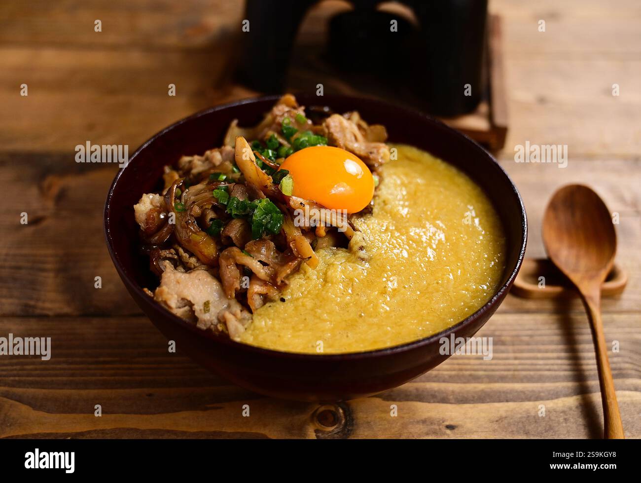 Tororo pork stamina bowl Stock Photo - Alamy