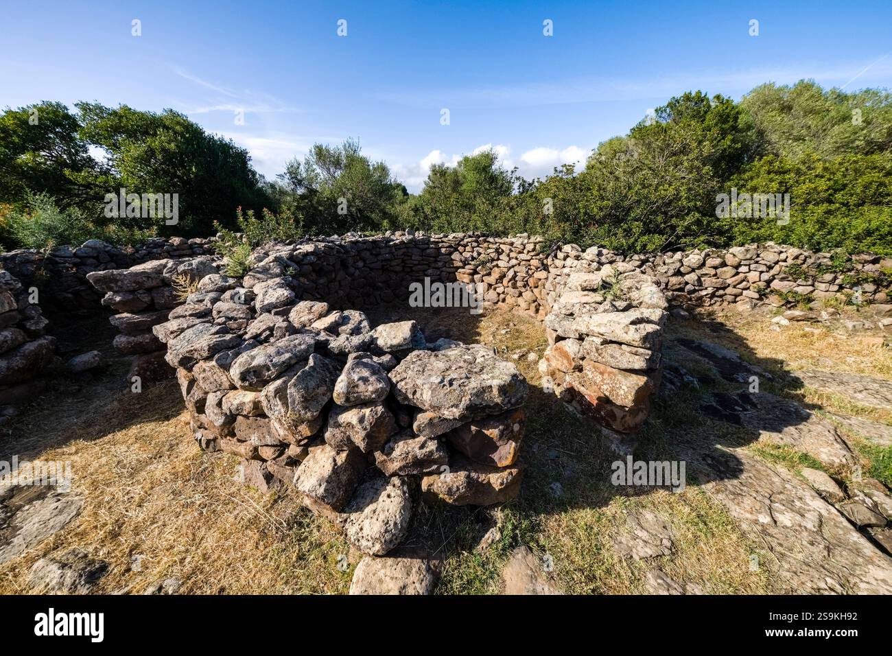 Ruins of the Nuragic complex of Serra Orrios from the 2nd millennium BC ...