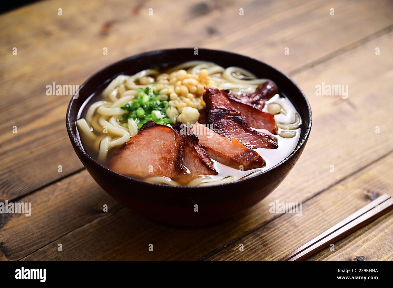 Grilled pork udon Stock Photo - Alamy