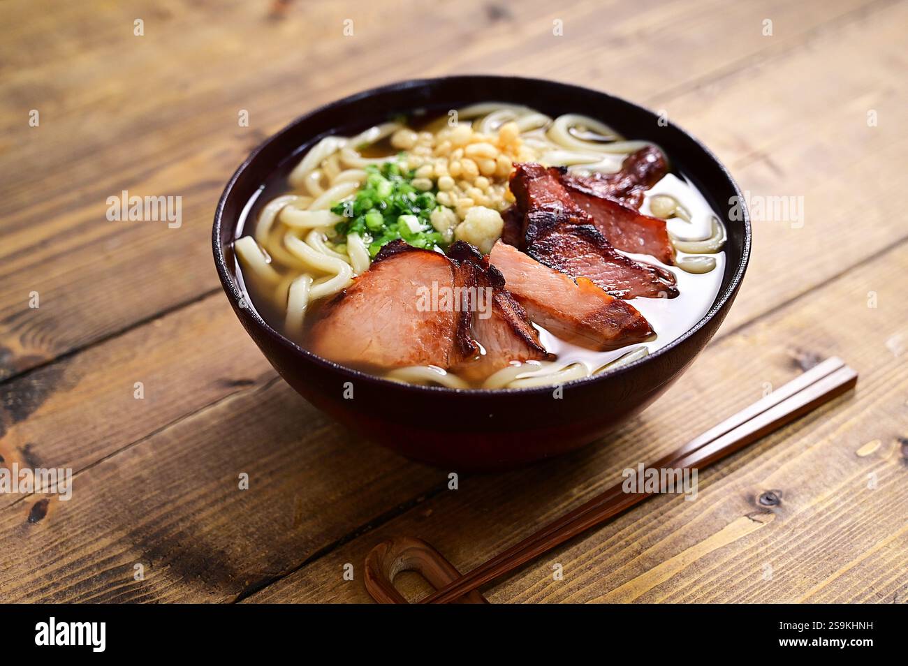 Grilled pork udon Stock Photo - Alamy
