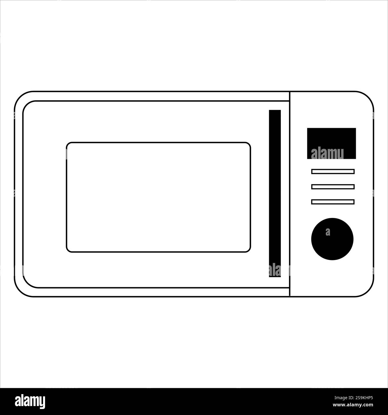 Black and White Microwave Vector Illustration Stock Vector Image & Art ...