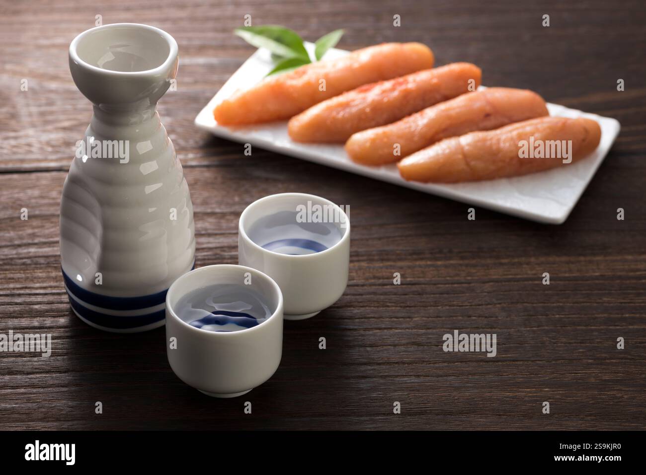 Sake and Karashi Mentaiko ( Spicy cod roe Stock Photo - Alamy