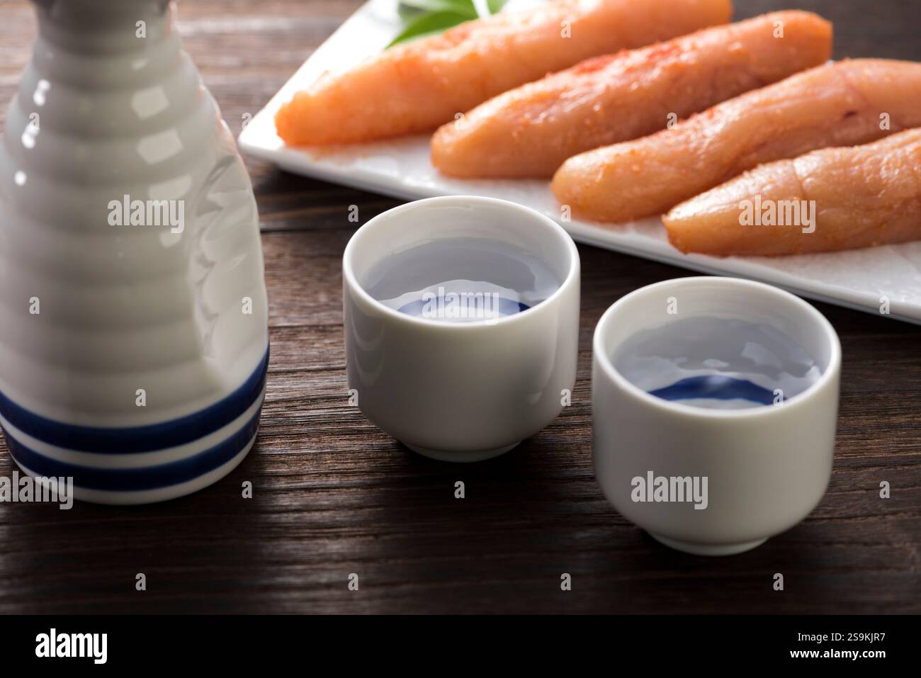 Sake and Karashi Mentaiko ( Spicy cod roe Stock Photo - Alamy