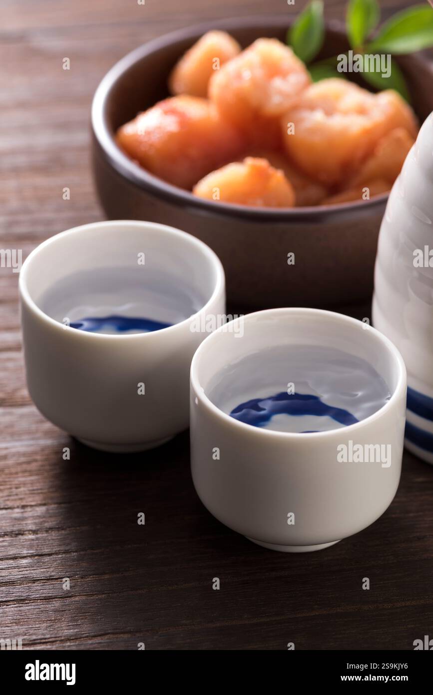 Sake and Karashi Mentaiko ( Spicy cod roe Stock Photo - Alamy