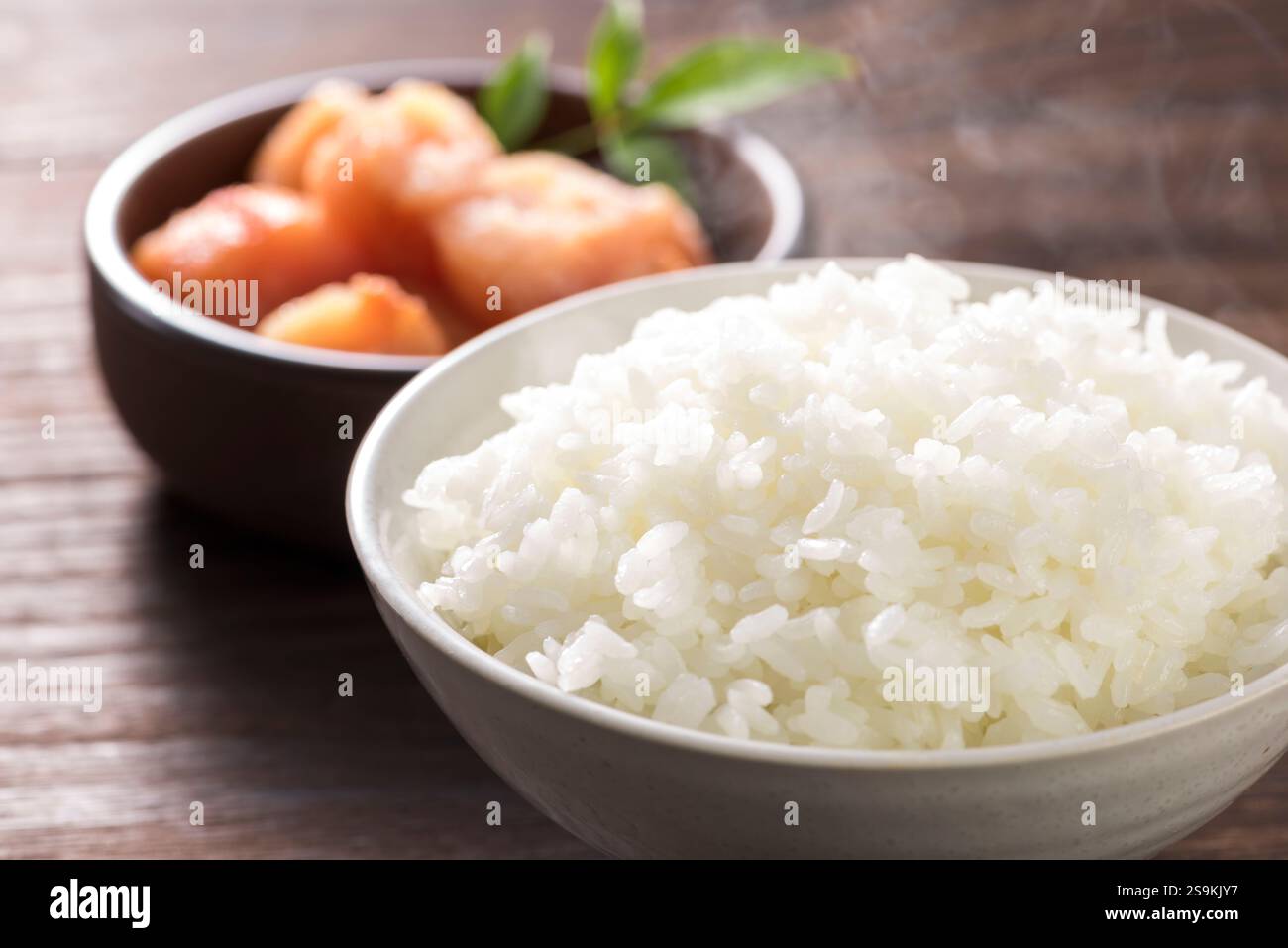 Freshly cooked rice and Karashi Mentaiko ( Spicy cod roe Stock Photo ...